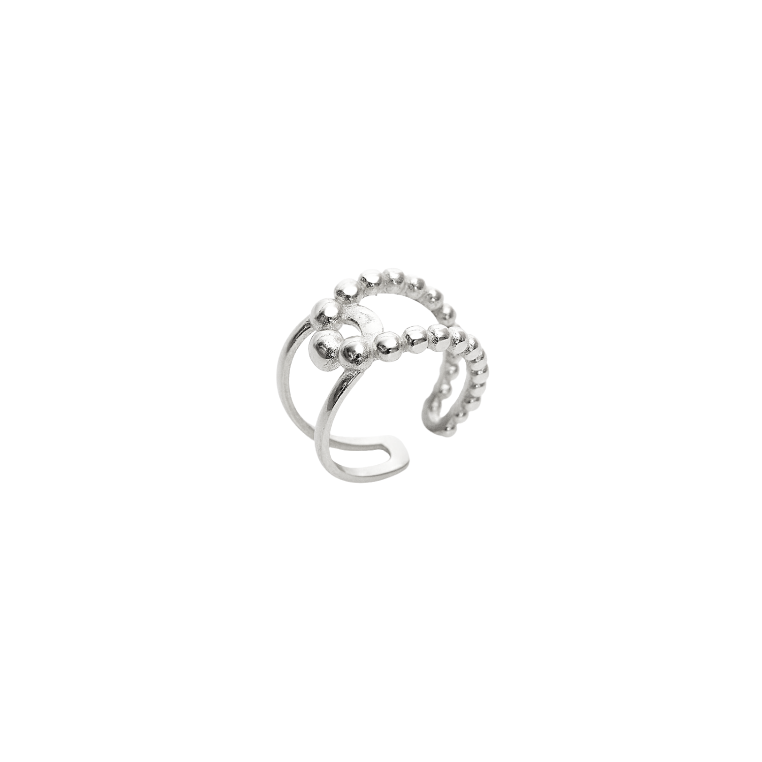 Beaded Intercepting Circle Adjustable Ring – Lone Design Club